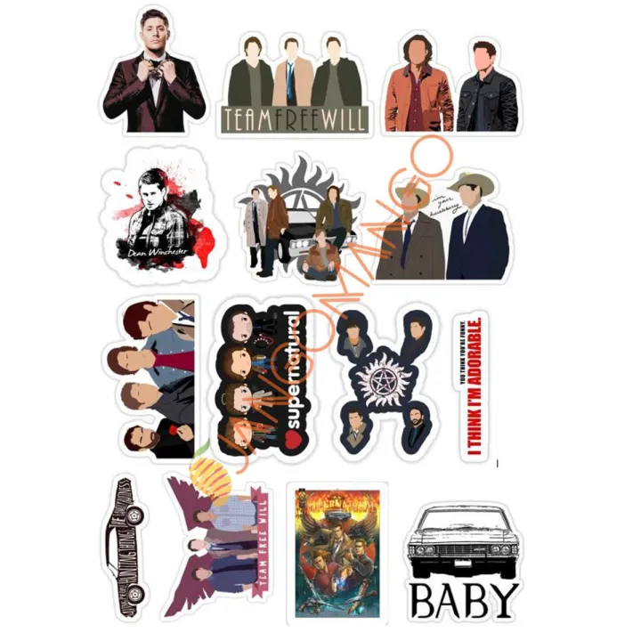 10 Pcs Supernatural Tv Series Stickers Pack For Laptop, Desk , Notebook ...