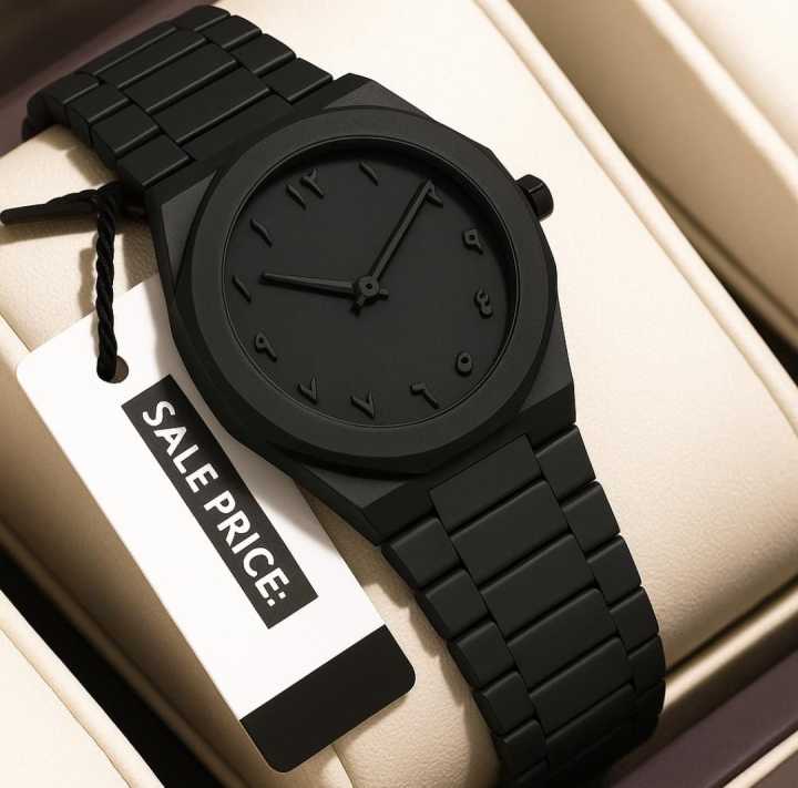 Online Sale Black Stainless Steel Crystal Wrist Watch Simple Quartz ...