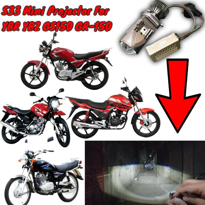S33 LED Headlight Bulbs with Mini Projector Lens H4 Projector Lens |YBR YBZ GS150 GR-150 1 pcs ...