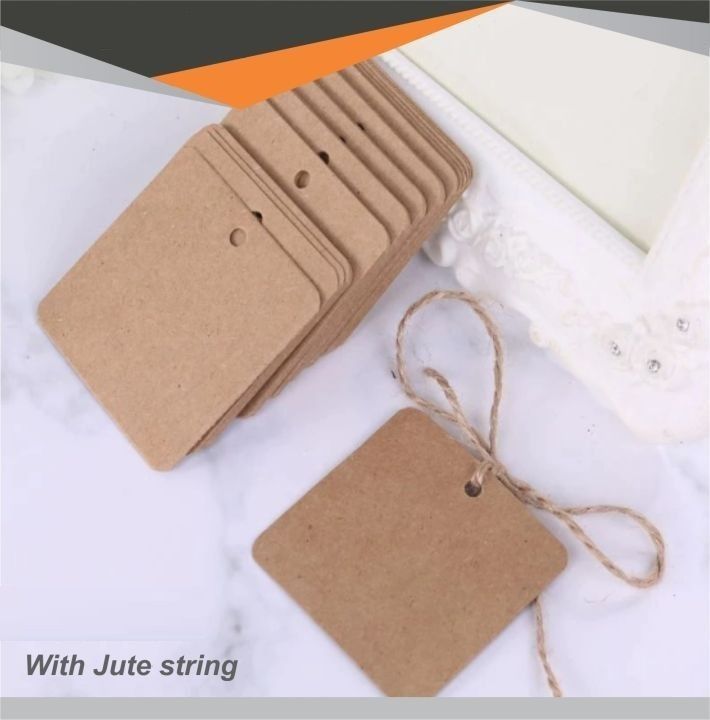 Brown Kraft Paper Tags with Jute String – Blank Gift Tags for Packaging ...