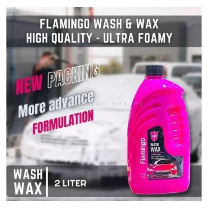 Flamingo Car Wash Shampoo 2 Litre Wash n Wax Shampoo | Daraz.pk
