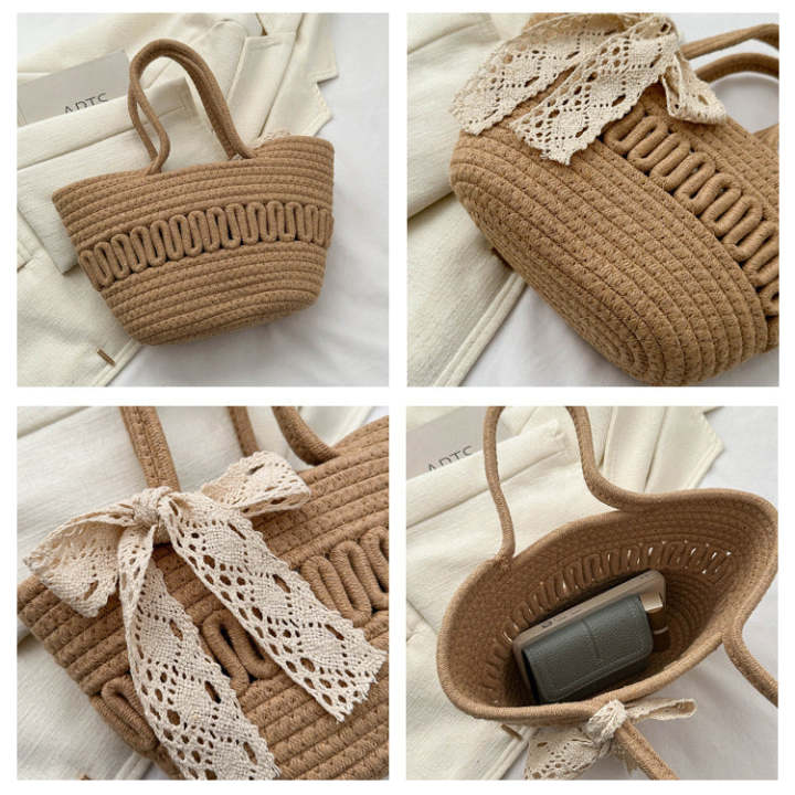Eboo 4-in-1 Woven Tote Bag – Lightweight Beach & Vacation Shoulder Bag ...