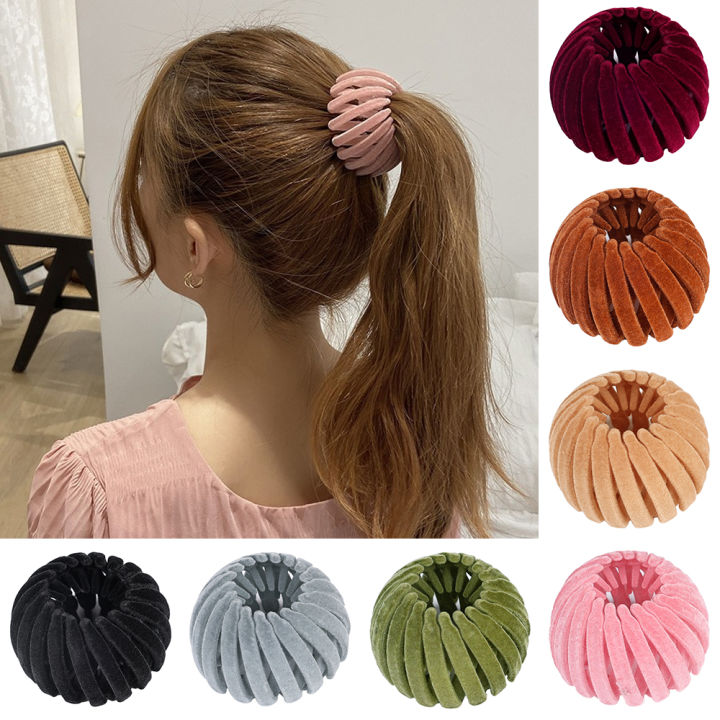 Velvet Flocking Loop Hair Plates Marble Hair Accessories for Women ...