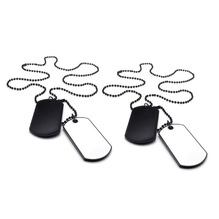Jewelry Men's Necklace, 4 Identifiers Style Dog Tag Pendant with 68cm ...