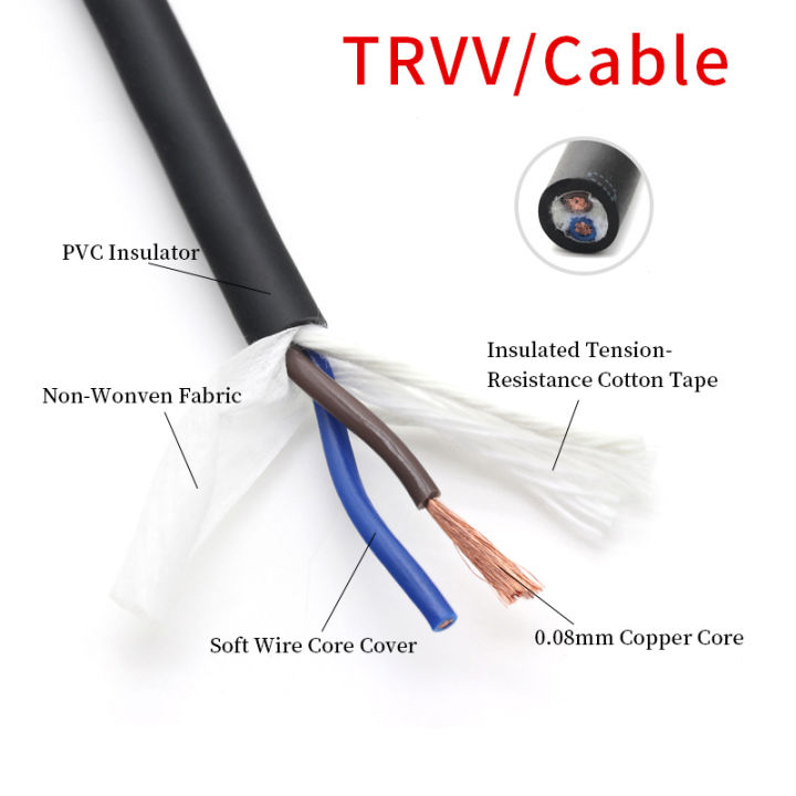 Sq 0.2 0.3 0.5 0.75 1 1.5 Mm Trvv Cable 2 3 4 5 Cores Pvc Shielded Copper Towline Bend Resistant ...