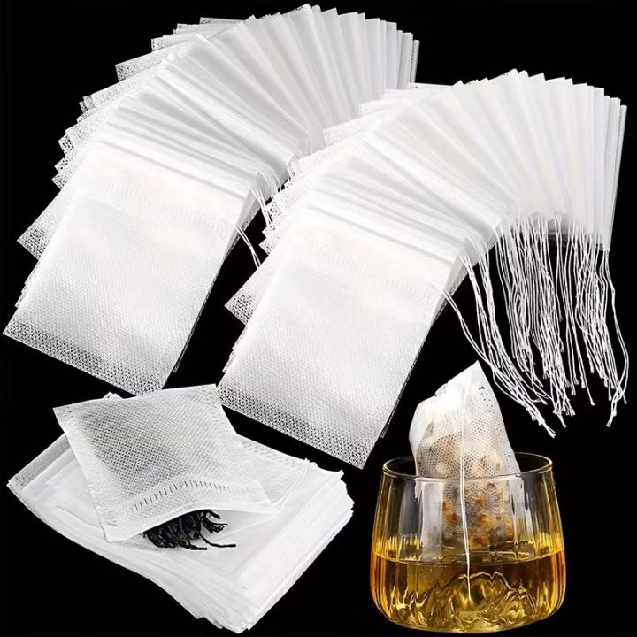 50Pcs Tea Filter Bag Medium Size Transparent Nonwoven Food Grade Fabric ...