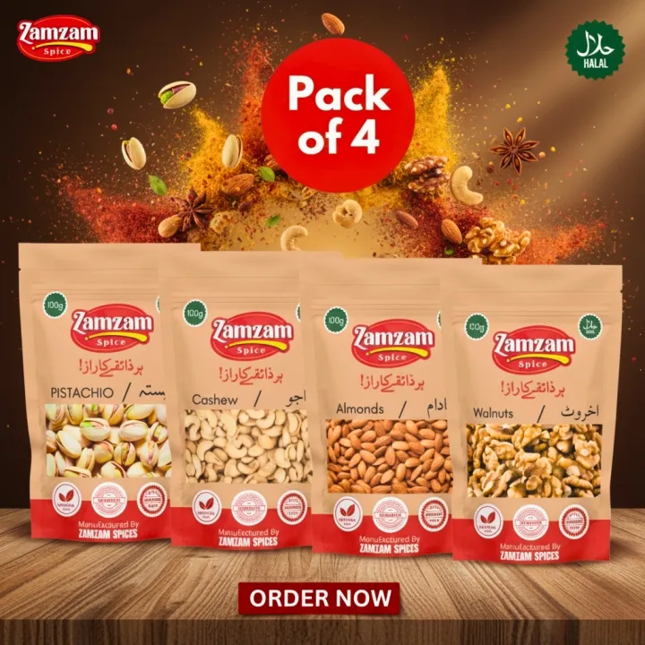 Pack of 4 Badam, Kaju, Pista & Akhrot - Premium Quality Fresh Badam ...