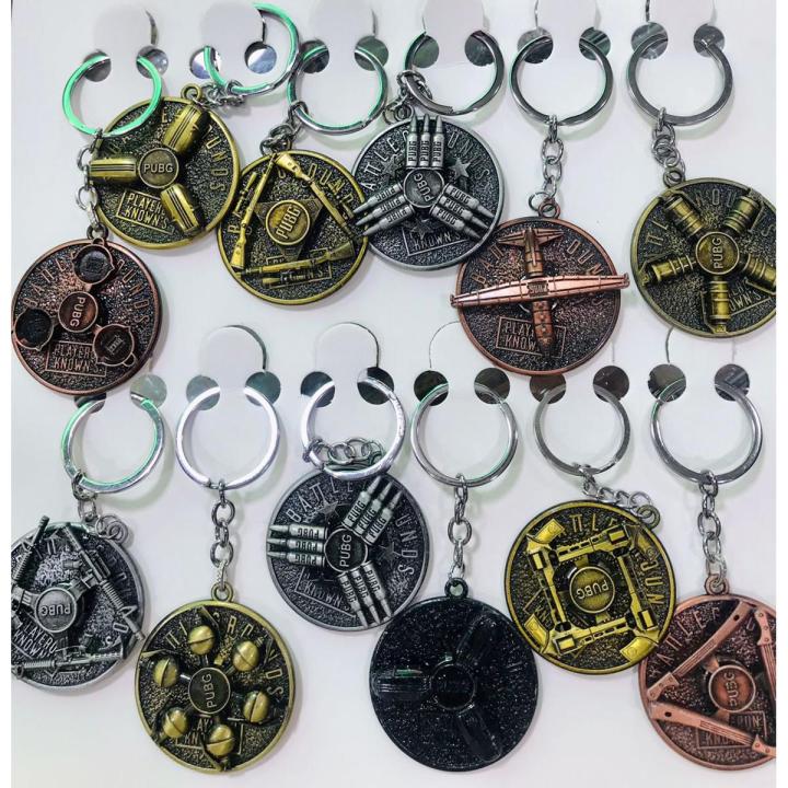 PUBG Fidget Spinner Key Chain Metallic in 3 colours & Mix Designs (Pack ...
