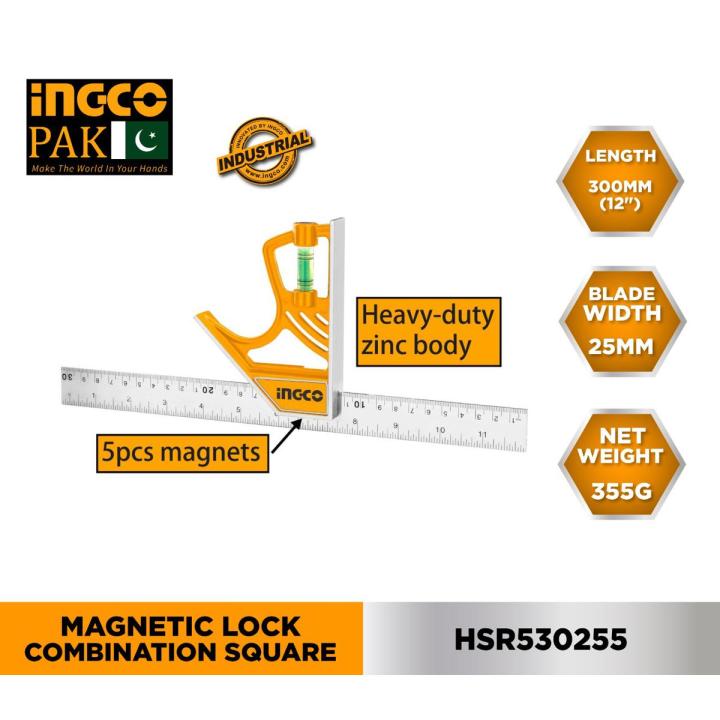 Ingco Magnetic lock combination square 12" | Daraz.pk