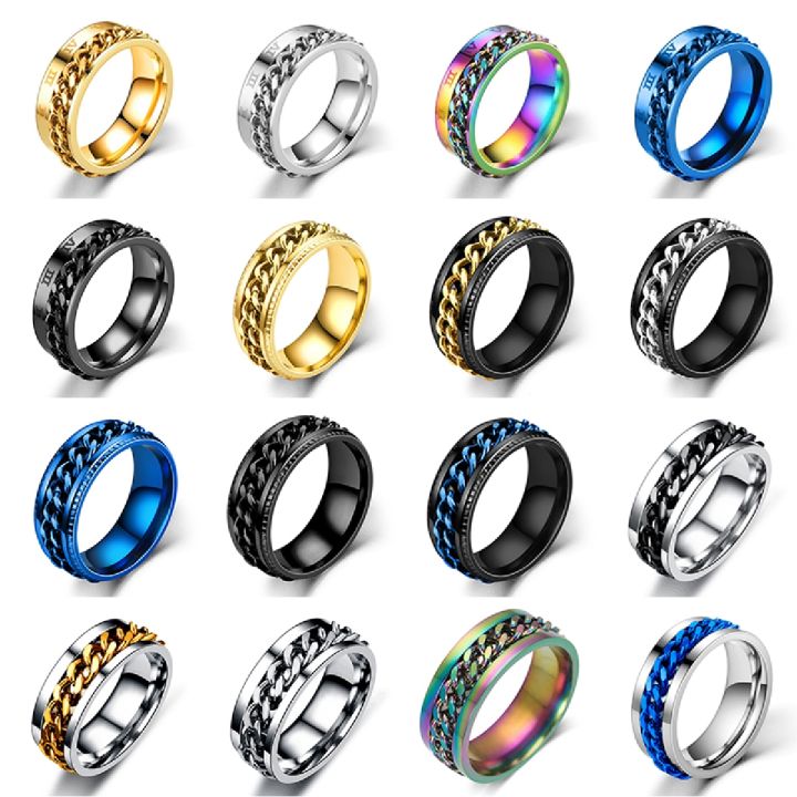 Stainless Steel Spinner Chain Ring For Men and Boys | Daraz.pk