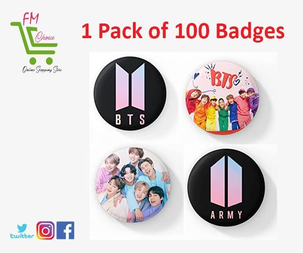 Customized 100 BTS Badges | Daraz.pk
