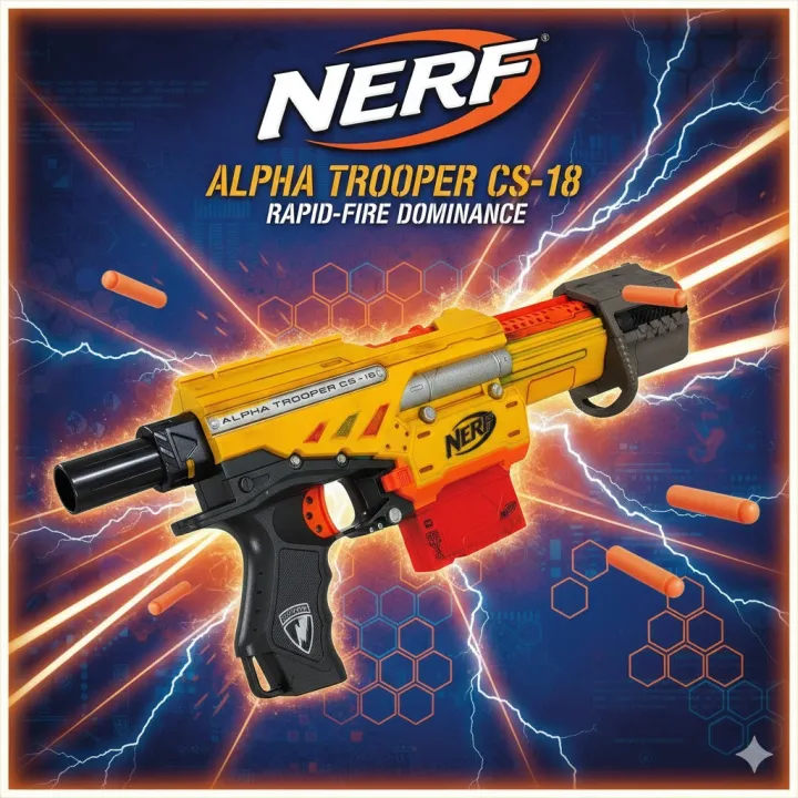 Nerf N-Strike Alpha Trooper CS-18 Blaster - Pump-Action Toy Gun - Rapid ...