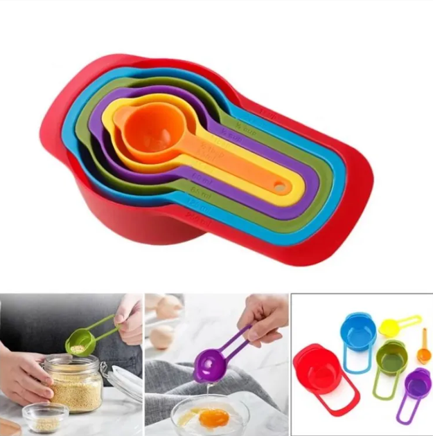 Food grade DIY color plastic measuring spoon with scale 6 piece (7.5ml ...