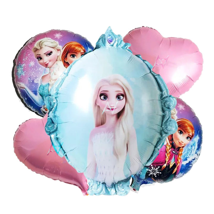 5 Pcs Frozen Theme Foil Balloon Set For Frozen Theme Party Decoration ...