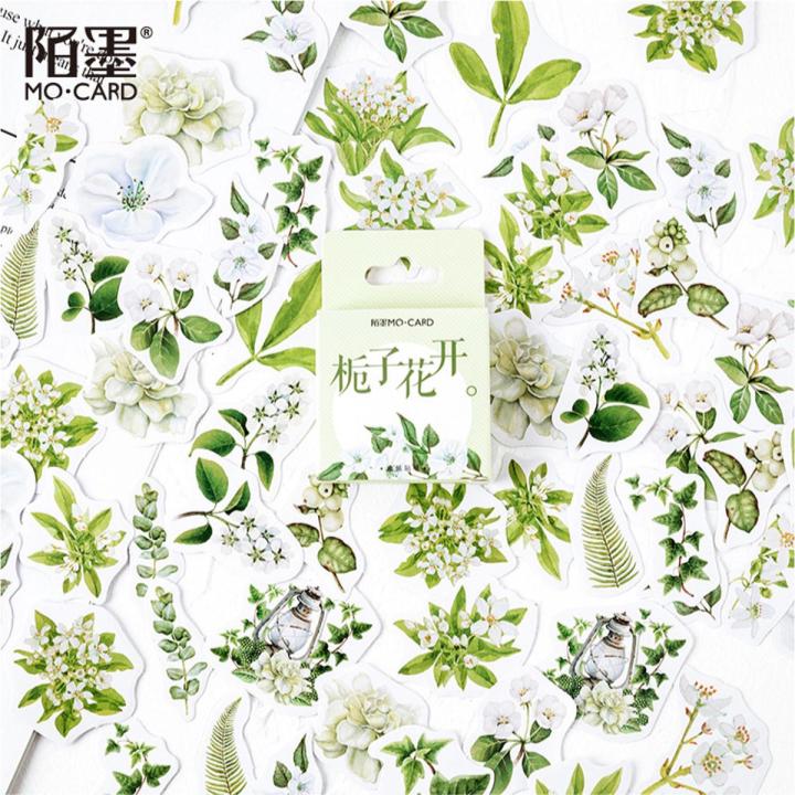 46pcs/pack Jasmine Flowers Decoration Stationery Sticker Diy Ablum ...