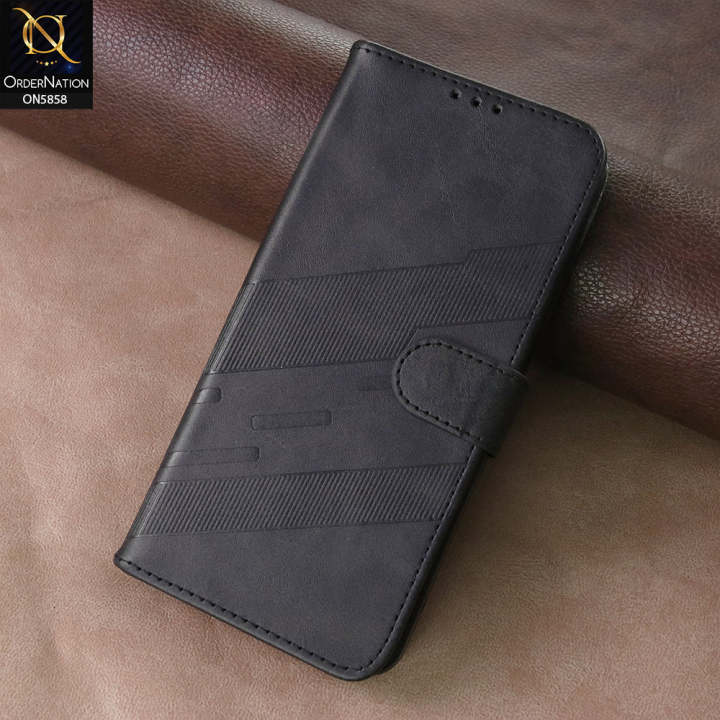 Samsung_ Galaxy A35 Cover - Black - Premium Leather Megantic Flip Book ...