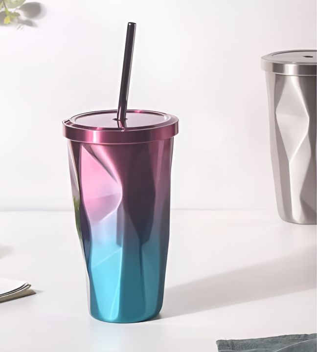 STAINLESS STEEL SIPPER 500ml Vacuum Flask Tumbler with Lid for Hot and ...