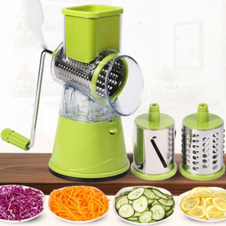 Drum Vegetable Cutter, Mandoline Slicer Spiralizer With 3 Interchanging ...