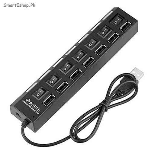 USB HUB 7 PORT 2.0 WITH SWITCH | Daraz.pk