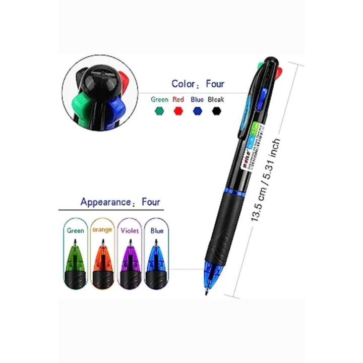 Multicolor Ballpoint Pens 4-in-1 0.7mm Colored Retractable Ballpoint ...