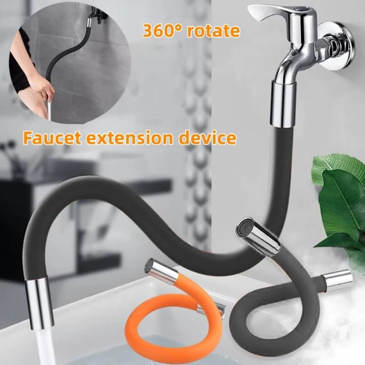 360° Rotating Silica Gel Faucet Extender Flexible Bending Bathroom ...
