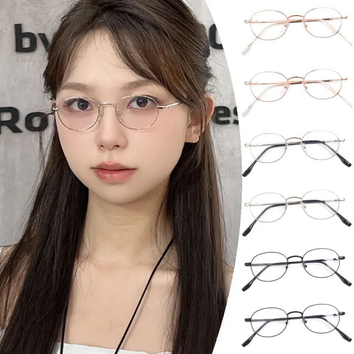 1Pcs Fashion Small Oval Glasses Women Girls Metal Elliptical Frame ...