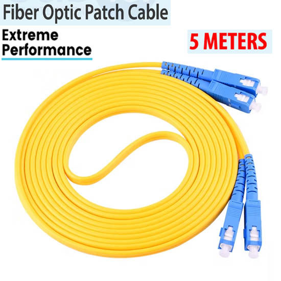 FIBER PATCHCORD SC/UPC SM DUPLEX DUAL CORE OPTICAL CABLE / Fiber Optics Patch Cable 5M | Daraz.pk