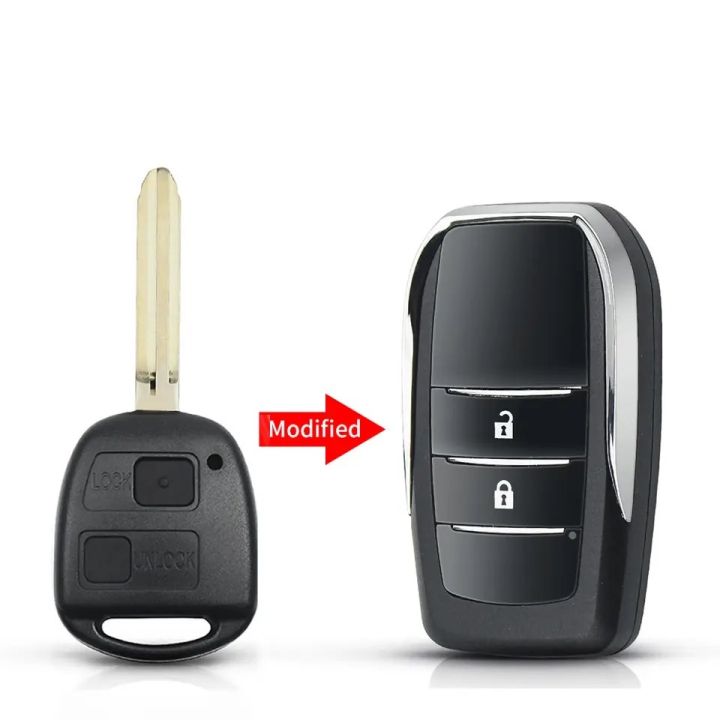 Flip key 2 BUTTON REMOTE KEY FOB CASE for TOYOTA CAMRY RAV4 Corolla ...