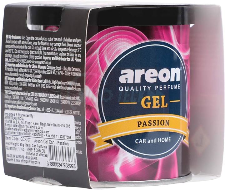 Areon Gel Passion Fragrance Gel Perfume 80 G Car Air Freshener Spray ...