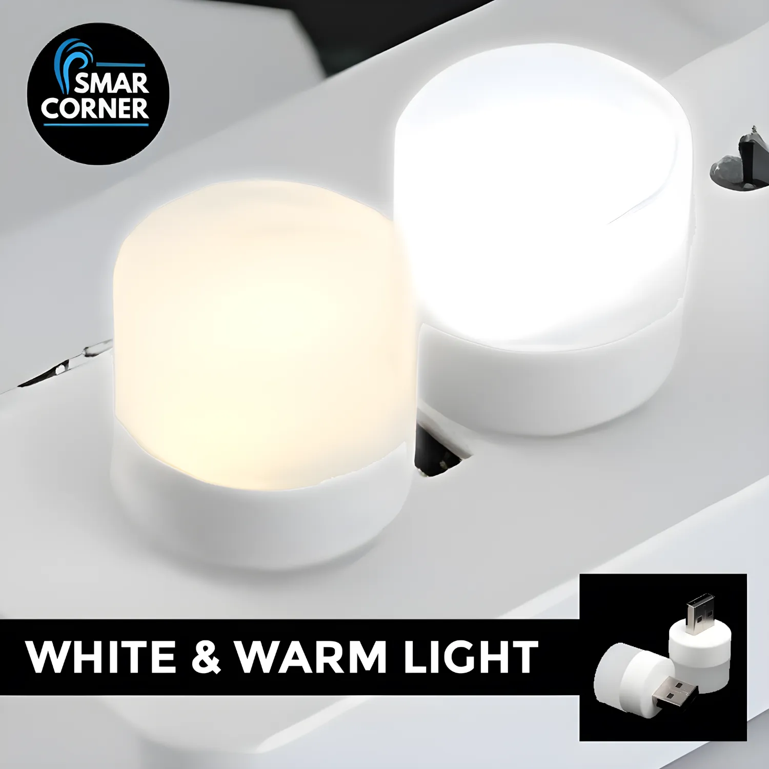 Portable Mini USB Led Night Light Bulbs | White & Warm | Ambient ...