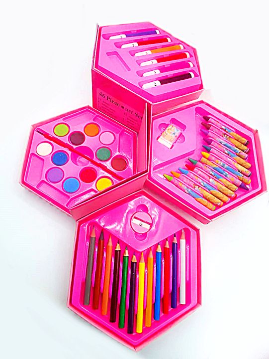 Multicolor Art Box Coloring Box Set Art Set Colour Kit 46 Pcs Crayons ...