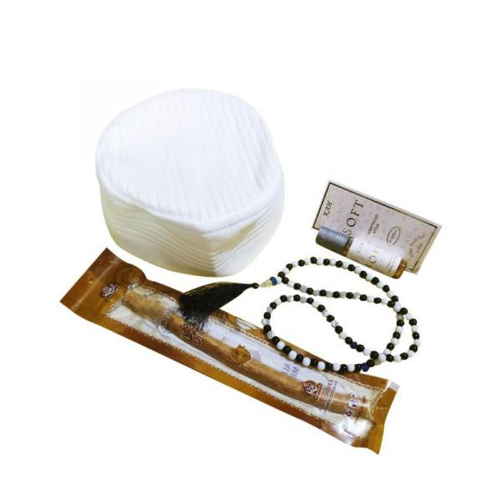 Islamic Combo Pack (Tupi,Tasbih,Atar and Miswak) For Men | Daraz.pk