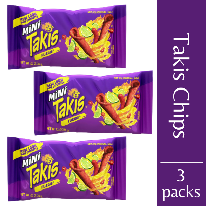 Takis Fuego 35 grams Pack of 3 | Original Takis mini | Chips and Crips ...