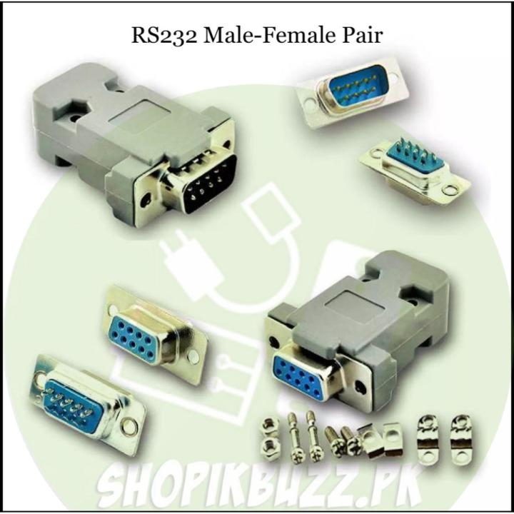 DB9 Male Female with Socket Shell Plastic Plug Connector RS232 Serial ...