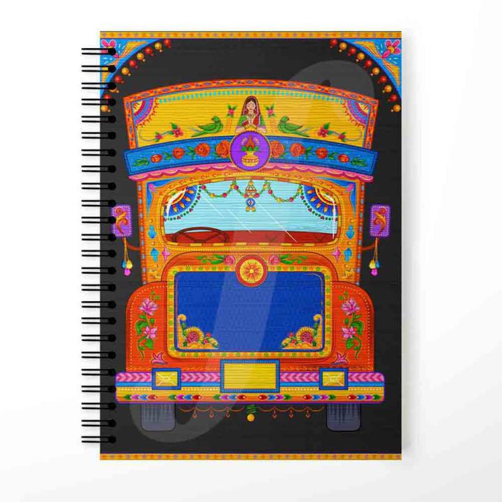 Pakistani Truck Art Design Spiral Notebook Printed Customized Notebooks ...