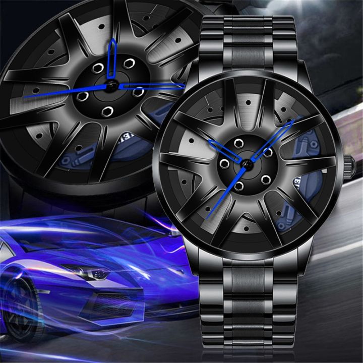 Automatic Sport Watch with Car Wheel Rim Hub Design and Waterproof Strap for Men (Does not ...