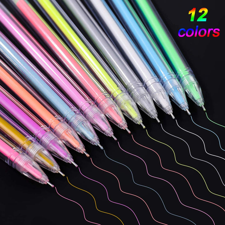 Highlight Color Pen 0.5 mm Extra Fine Point Pens Gel Ink Pens for ...