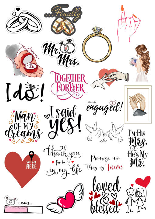 Engagement Stickers She Said Yes Stickers 23 Pieces of Officially ...