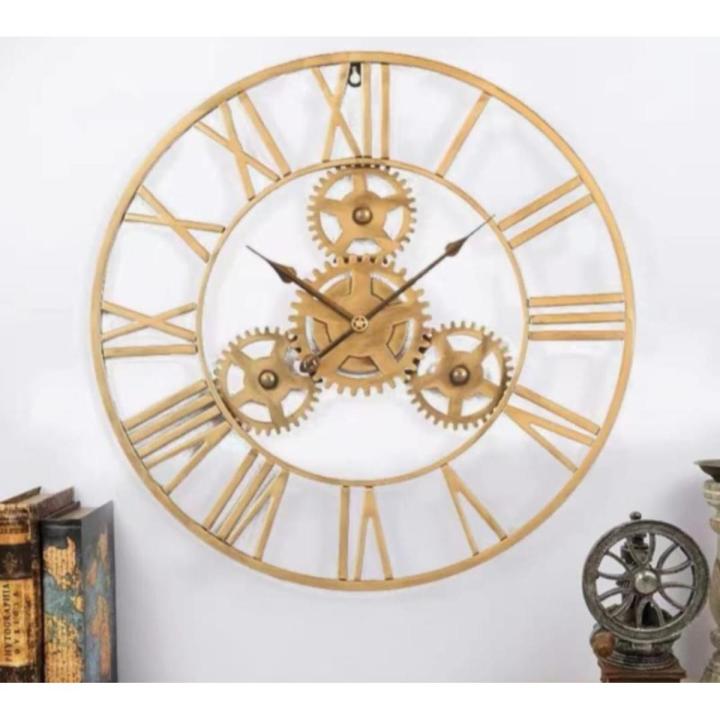 NEW 3D WHEEL STYLE ELEGANT DECENT DESIGN METAL WALL CLOCK FANCY AND ...