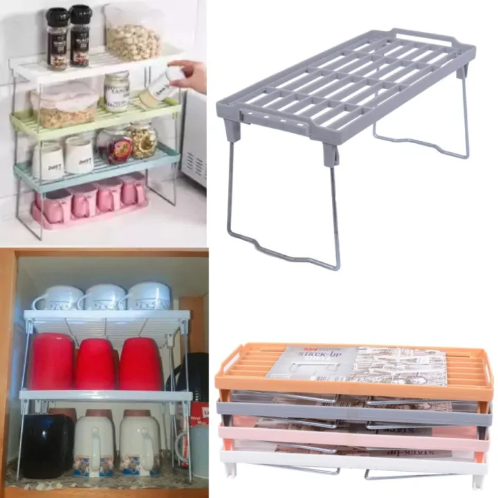 Stack up Shelf Folding Organizer Rack Cabinet Shelves Racks Wall ...