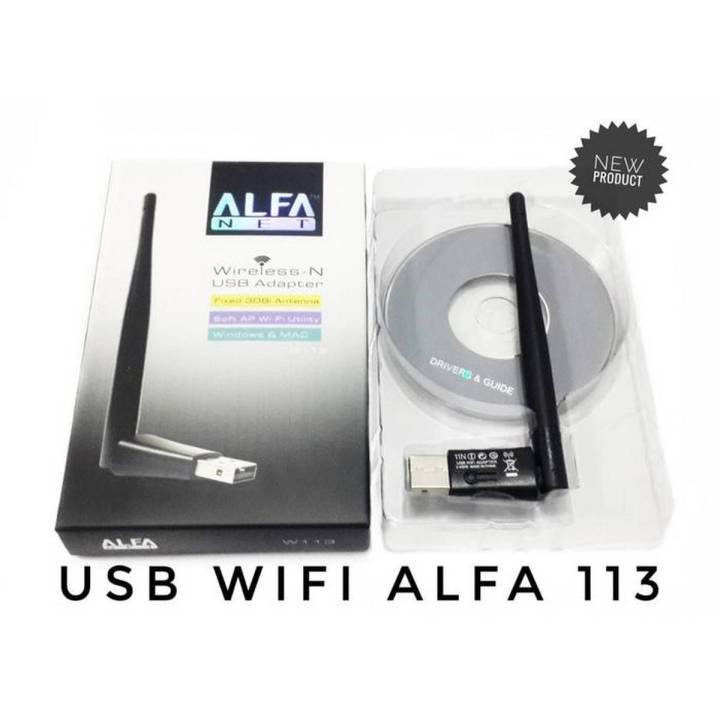 Alfa WiFi USB Adapter W113 3dbi Antenna | Daraz.pk