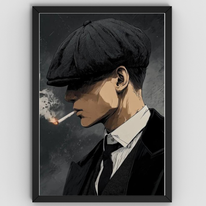 Peaky Blinders Thomas Shelby Smoking Scene Crystal Wooden Frame ...