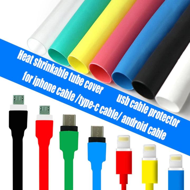 10 pieces of heat shrink tubes in multi colors for charging cables type ...