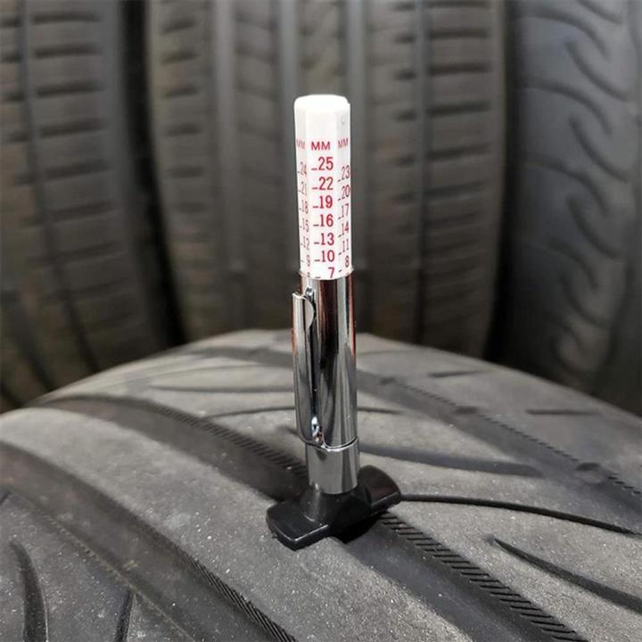 Auto 25mm Digital Two-Sided Mark Tire Ruler Tyre Tread Measuring Pen ...