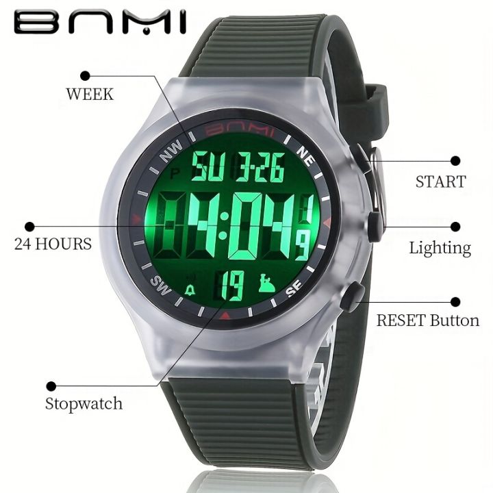 BNMI EL Light Sports Electronic Watch For Outdoor, 1181.1inch WR ...