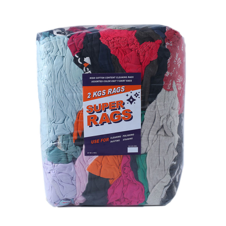 Super Rags Assorted Color Knit T Shirt Rags 2 KG pack ( Laundry ...