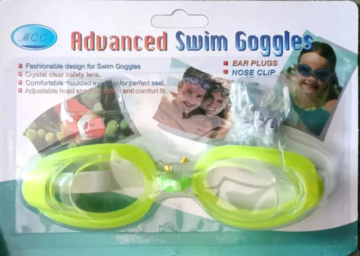 Pack of 3 Swimming Set – 1x Professional Swim Goggles, 1x Nose Clip, 1x ...