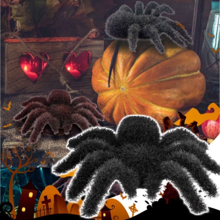 Creative Realistic Halloween Spider Ornaments DIY 3D simulated Hairy ...