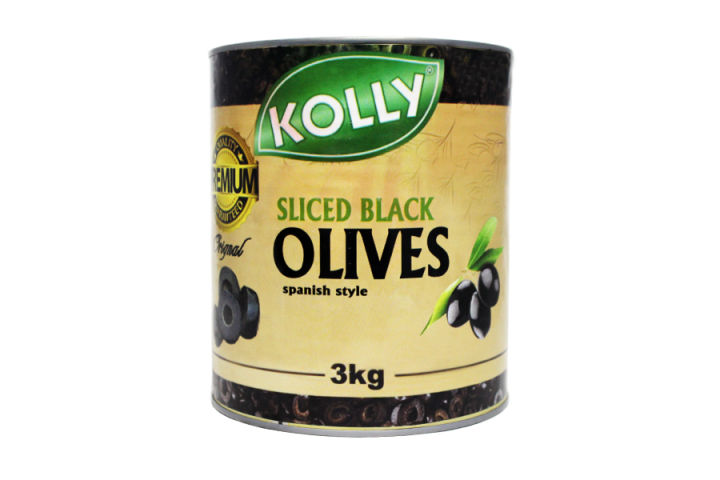 kolly Sliced Black Olives – 3 kg Bulk Tin, Premium Egyptian Brined ...