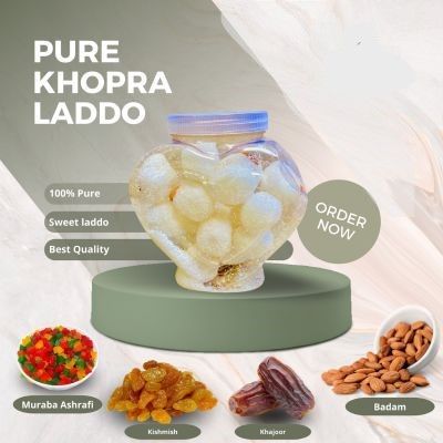 COCONUT LADDO VIP WITH ALMOND, DATES, KISHMISH, TUTTI FRUTI - SWEET ...